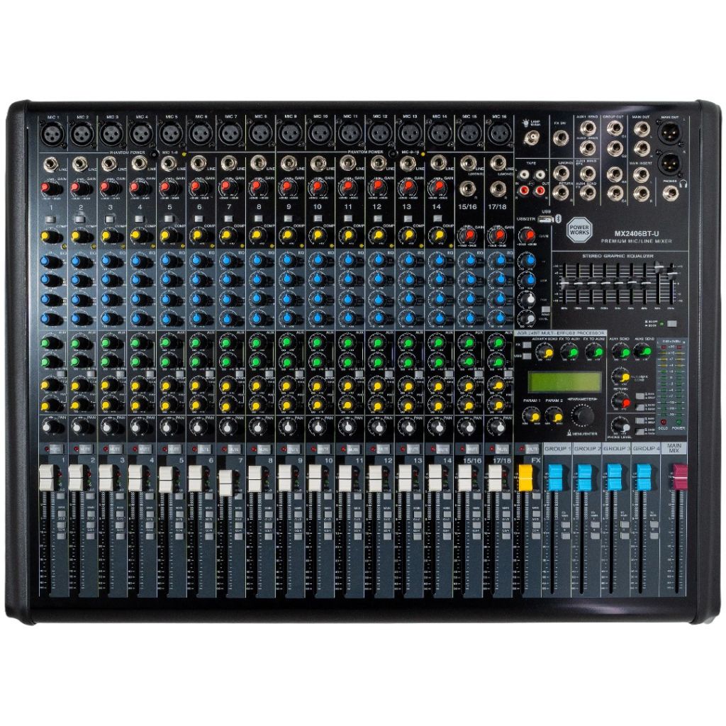 PowerWorks MX2406BT-U Analogue Mixer - DJ Mix Club