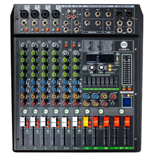 PowerWorks X1604BT-USB 4 Mono/2 Stereo Channel Mixer - DJ Mix Club